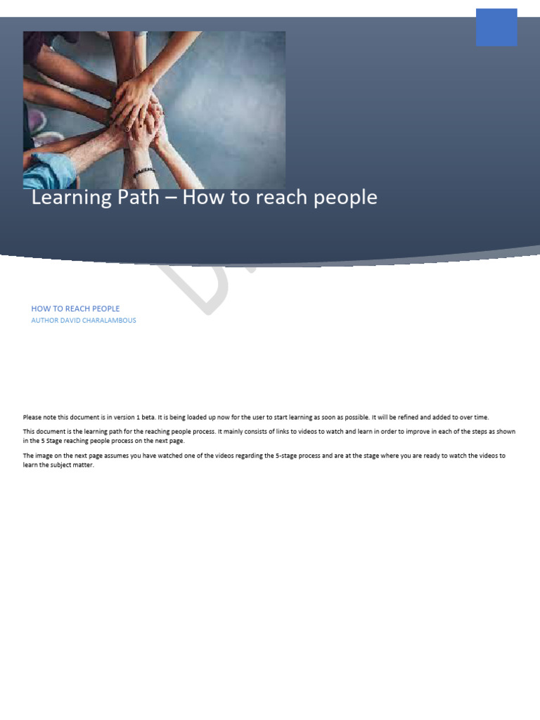 Learning Path v1 Draft | PDF