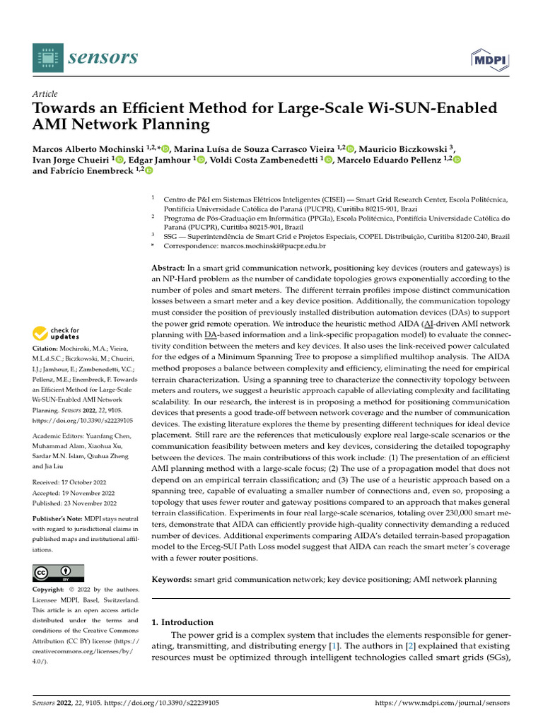 Sensors 22 09105 v3 | PDF | Computer Network | Smart Grid