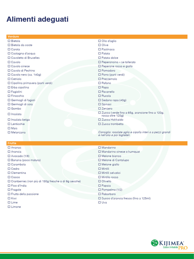 Alimenti Colon Irritabile | PDF