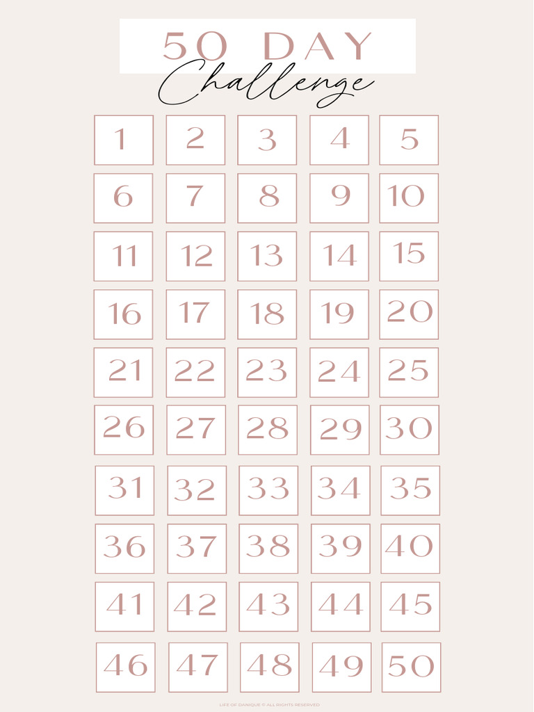 Project 50 Challenge Template | PDF | Management Of Obesity