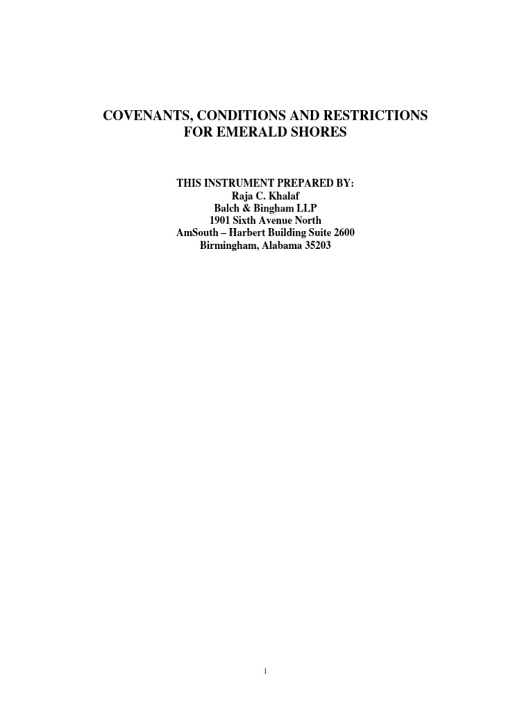 Emerald Shores Covenants Restrict. | PDF