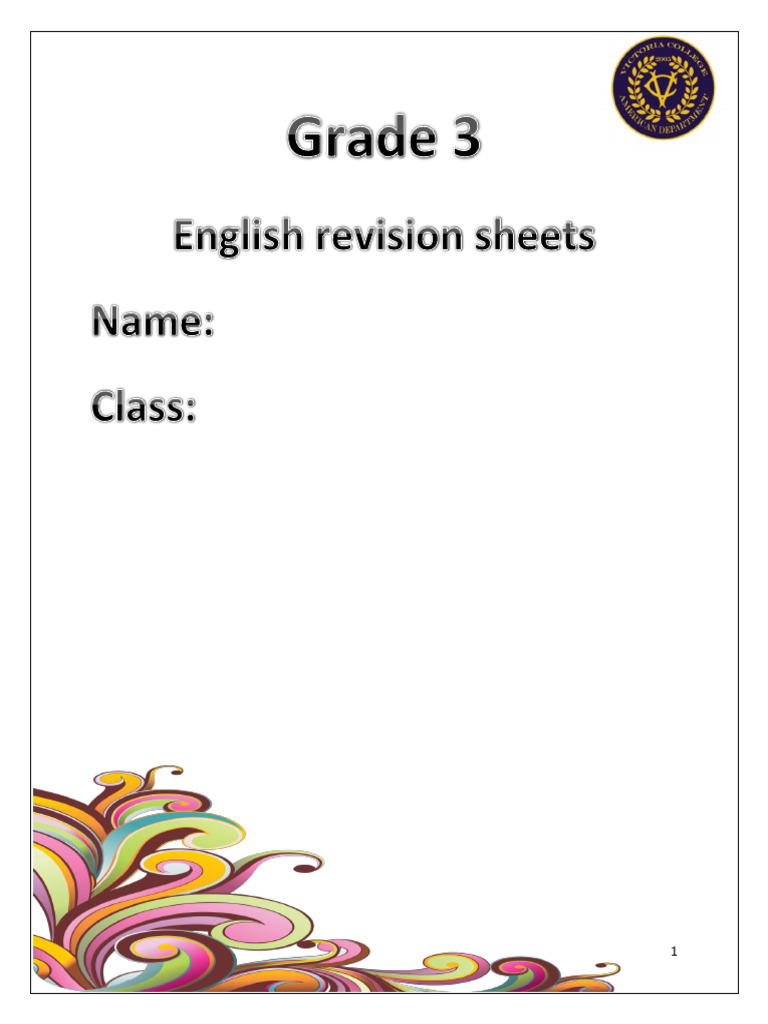 g3 3rd Quarter Revision Sheets | PDF