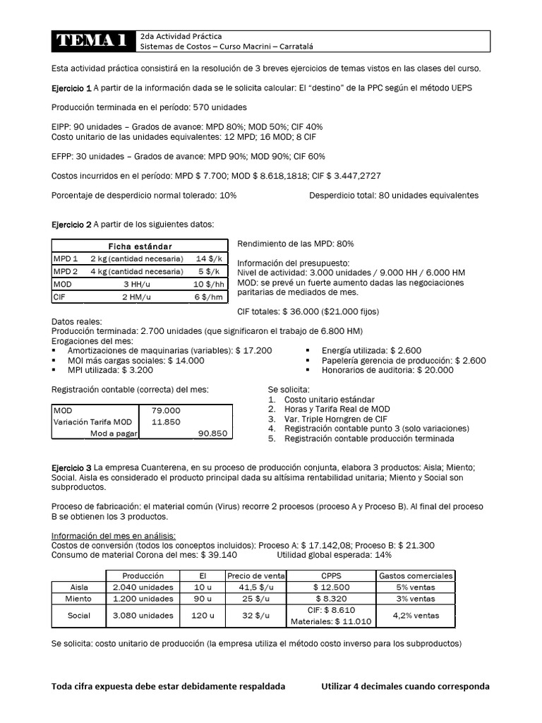 Tema 1 Practica Primer Parcial | PDF | Economias