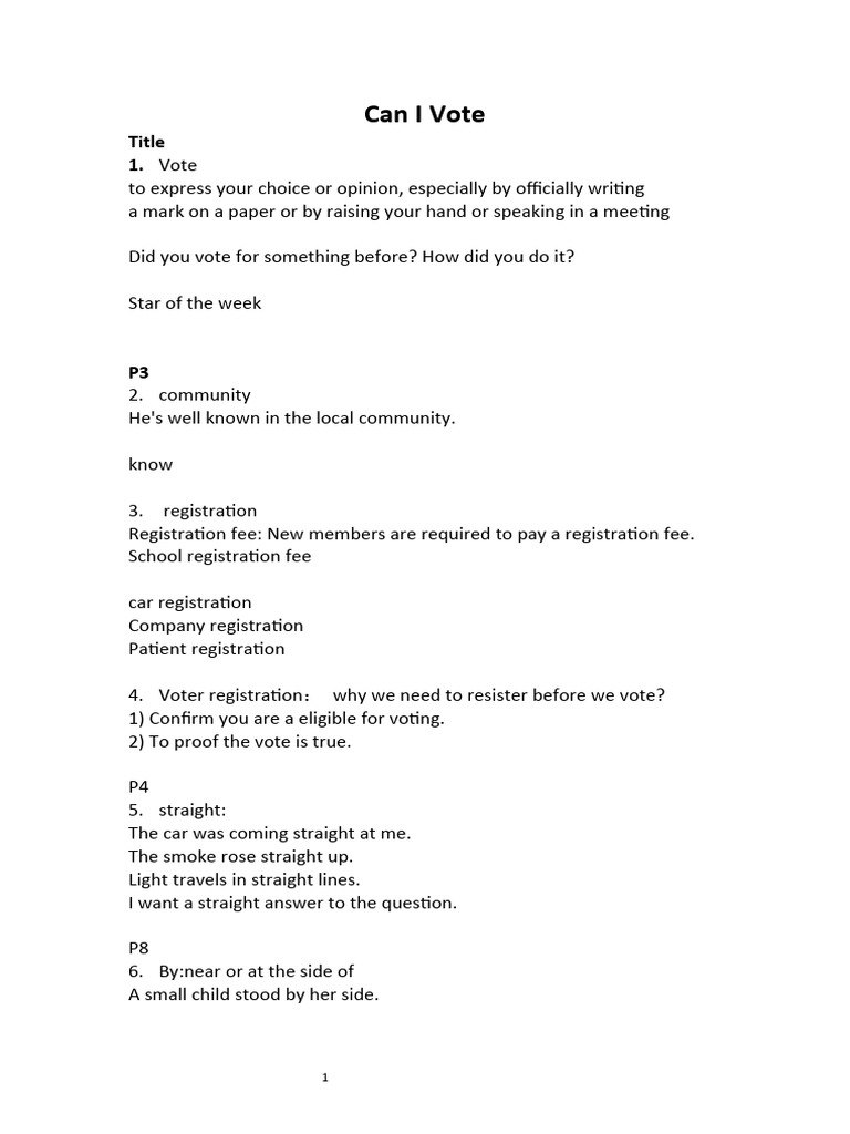 Voter Registration and Elections Guide | PDF