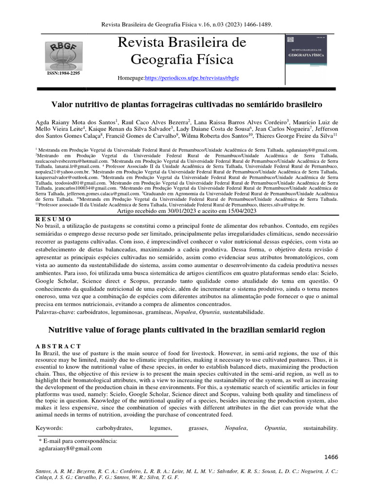 (Agida) SANTO Et Al 2023 - Nutritive-Value-Of-Forage-Plants-Cultivated ...