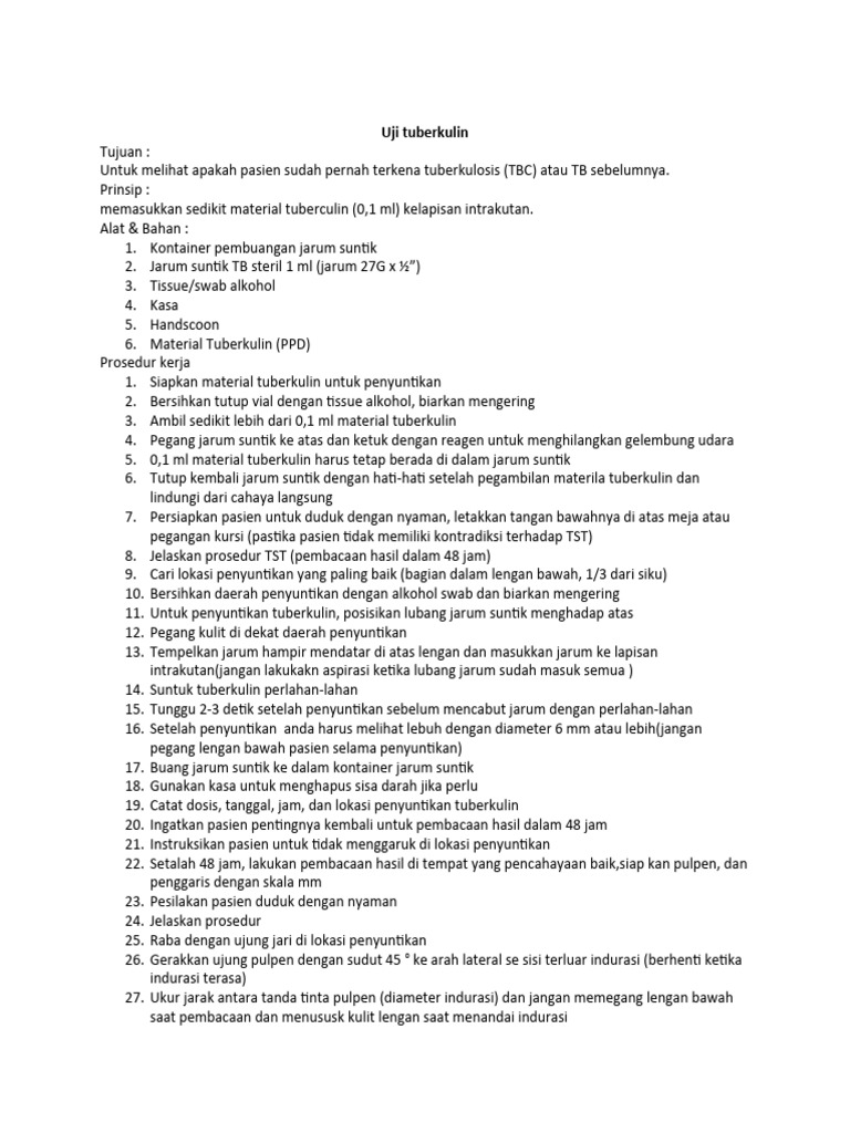 Uji Tuberkulin | PDF