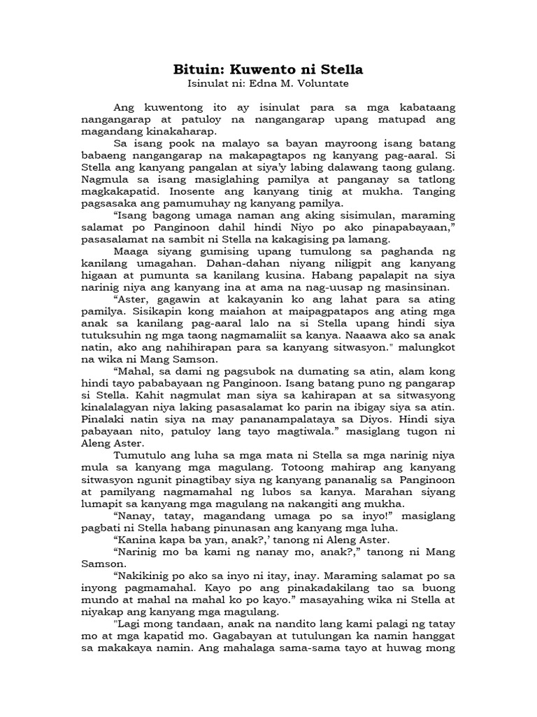 Bituin Kuwento Ni Stella | PDF
