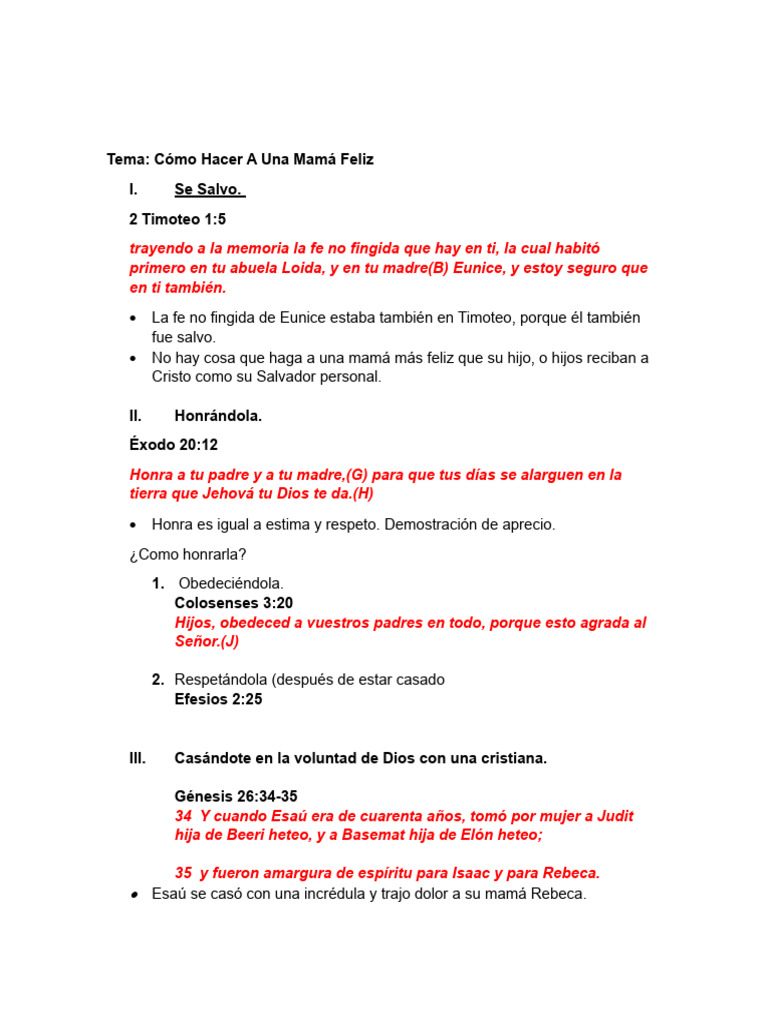 Dia de Las Madres | PDF | Creencia religiosa y doctrina | Contenido bíblico