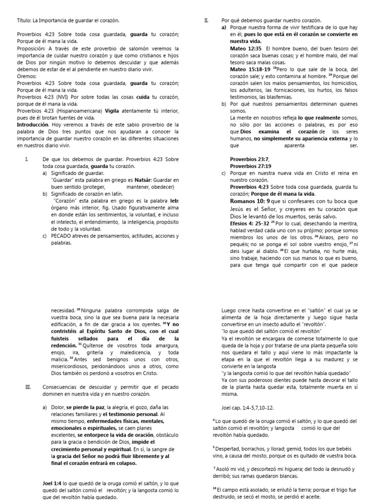 La Importancia de Guaradr El Corazon | PDF | Religión y espiritualidad