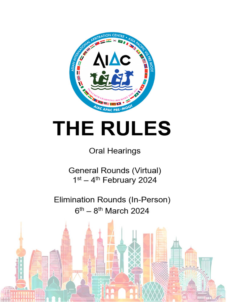 AIAC APAC Pre-Moot Rules 2023-2024 | PDF