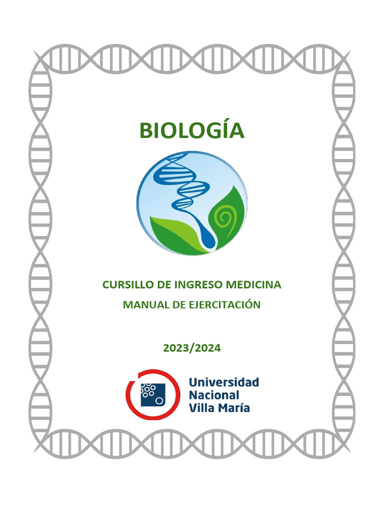 Manual de Ejercitación Biología - Cursillo de Ingreso 2023-2024 | PDF