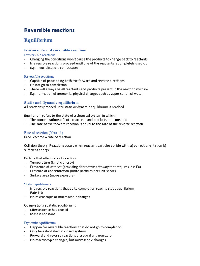 Module 5 Equilibrium and Acid Reactions | PDF | Reaction Rate ...