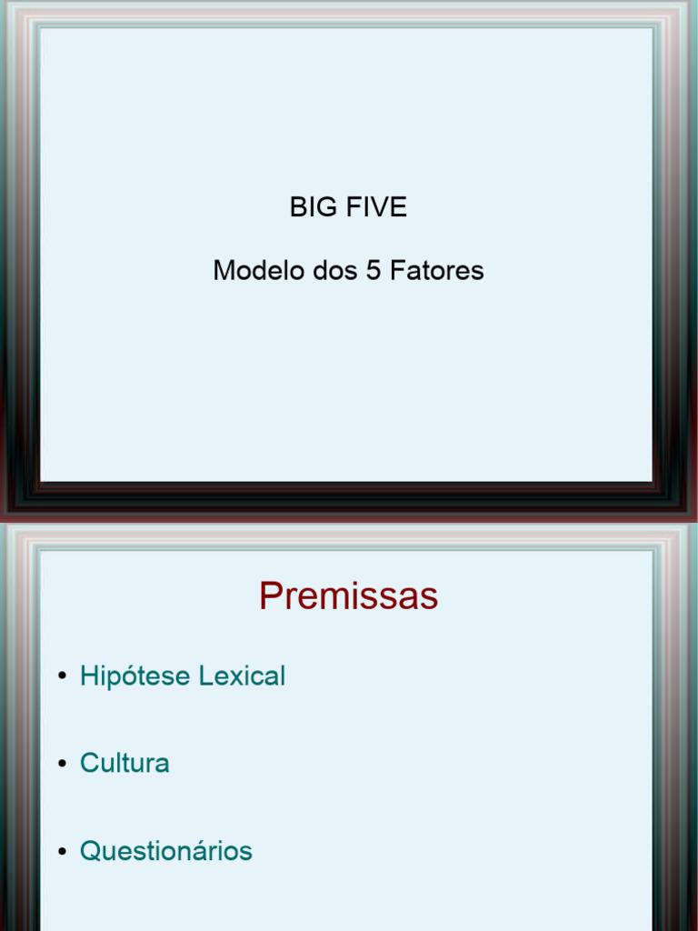 Modelo Big Five: Traços de Personalidade | PDF