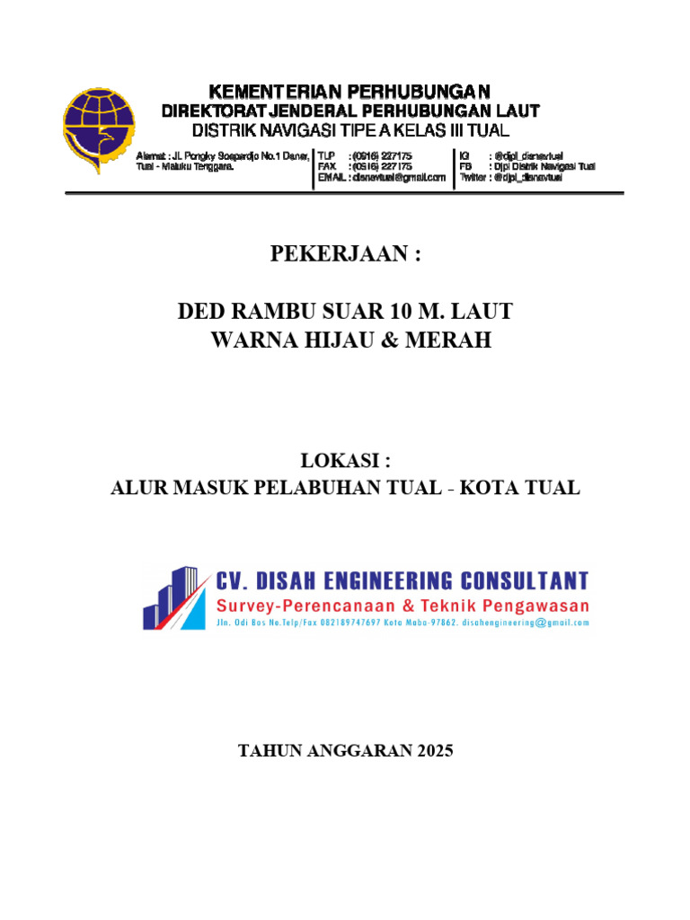 DED Lanjutan Rambu Suar (Kobroor) | PDF | Teknologi & Rekayasa