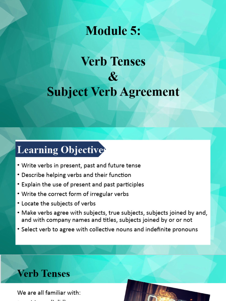 Module 5 - Verbs | PDF
