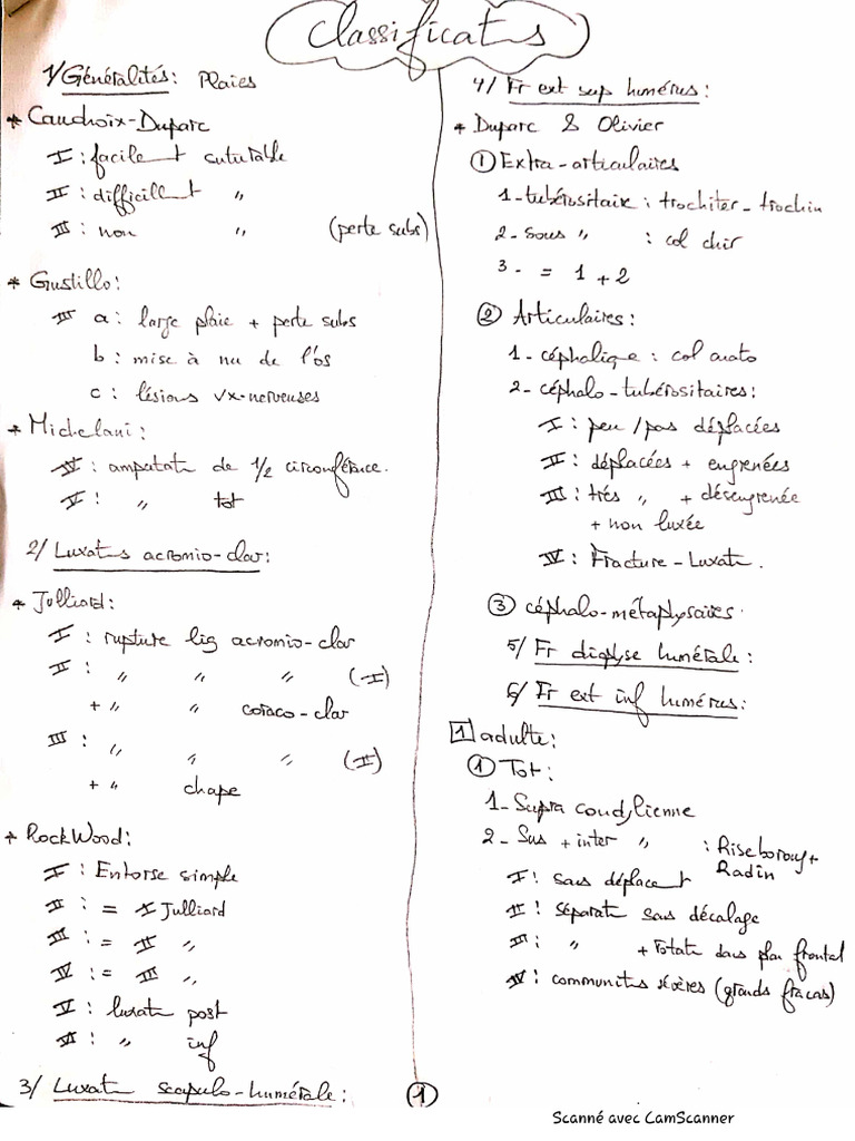 Traumato Classifications | PDF