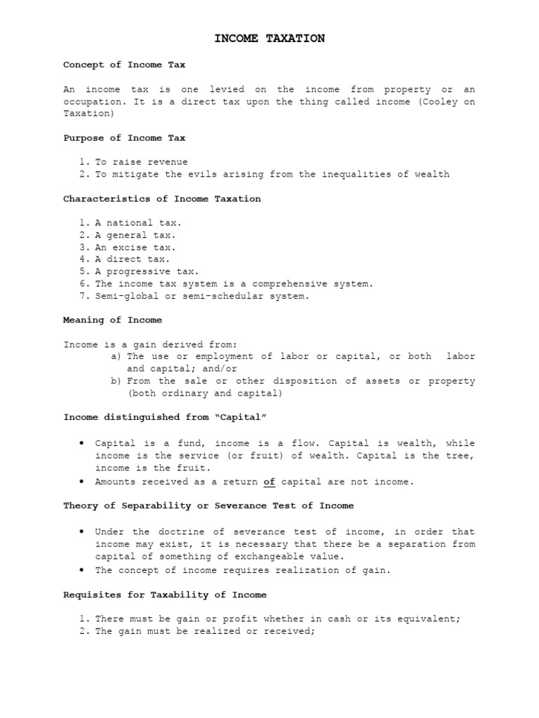 Intro To Income Tax and Taxation For Individuals | PDF | Capital Gains ...