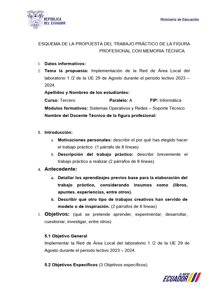 ANEXO 2 - Trabajo Práctico Con Memoria Técnica | PDF