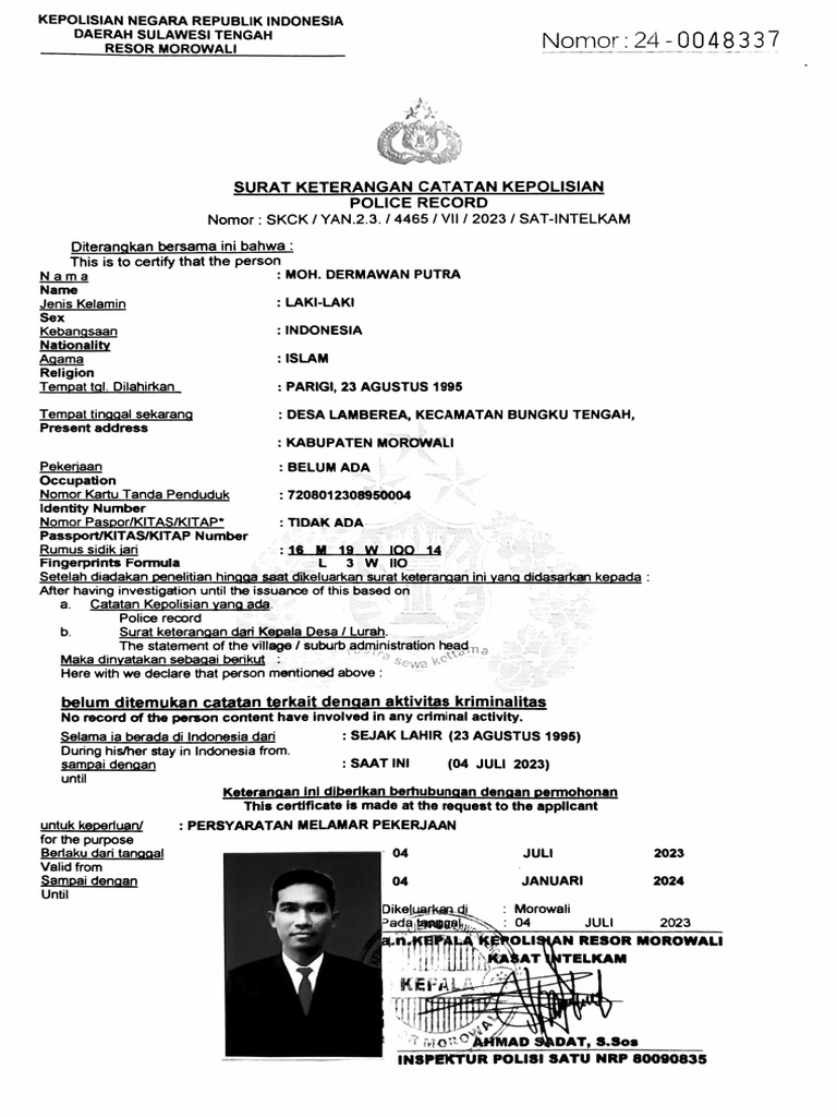 Contoh SKCK Terbaru 2025 | PDF