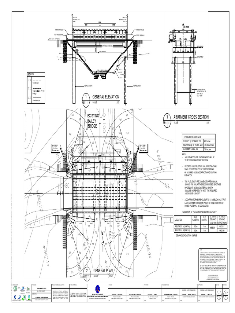 Br2 GEN. PLAN & ELEV. & GIRDER DETAIL | PDF | Deep Foundation | Civil ...