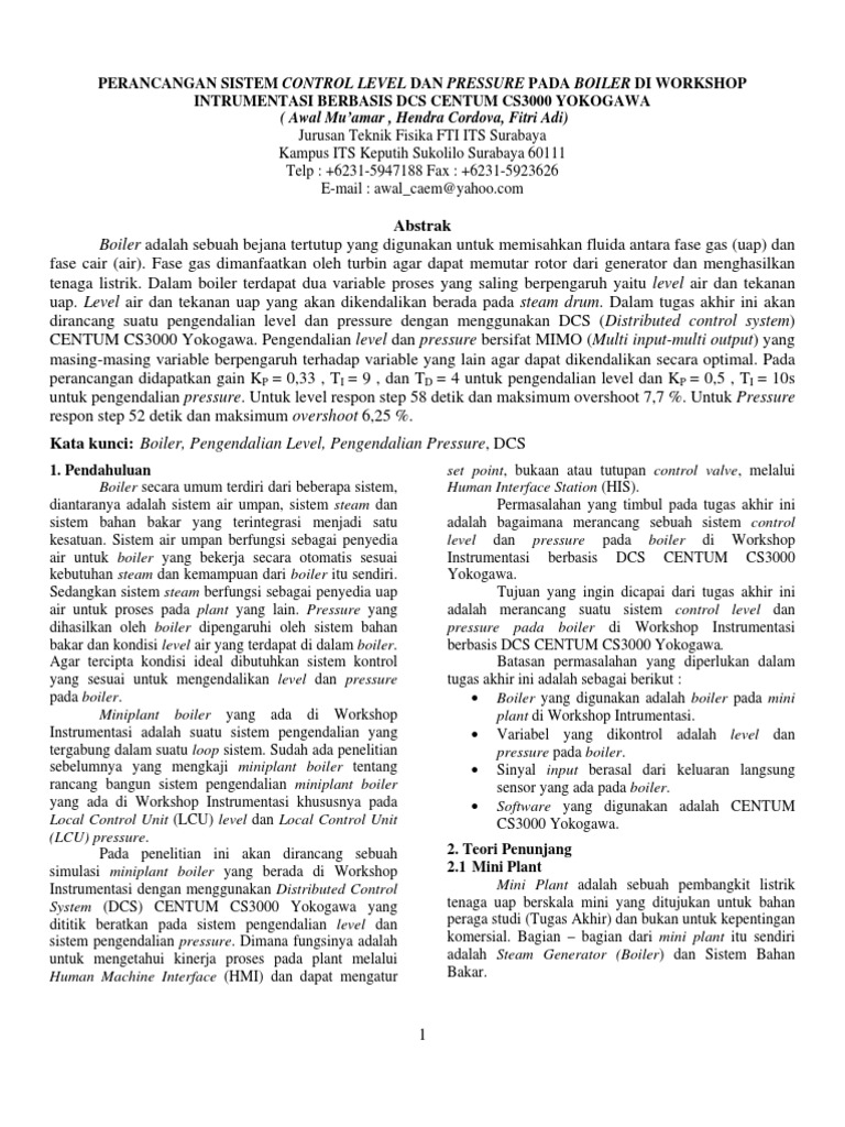 Simulasi Kontrol Boiler Dengan DCS Centum | PDF | Komputer