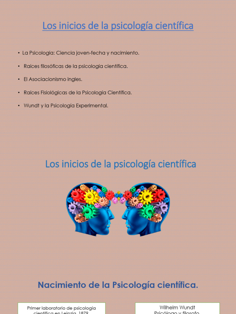 Presentación Inicios de La Psicologia Cientifica | PDF