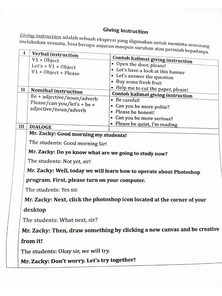 Giving Intruction | PDF