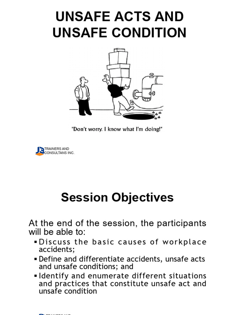 Unsafe Acts and Conditions Overview | PDF | Occupational Safety And ...