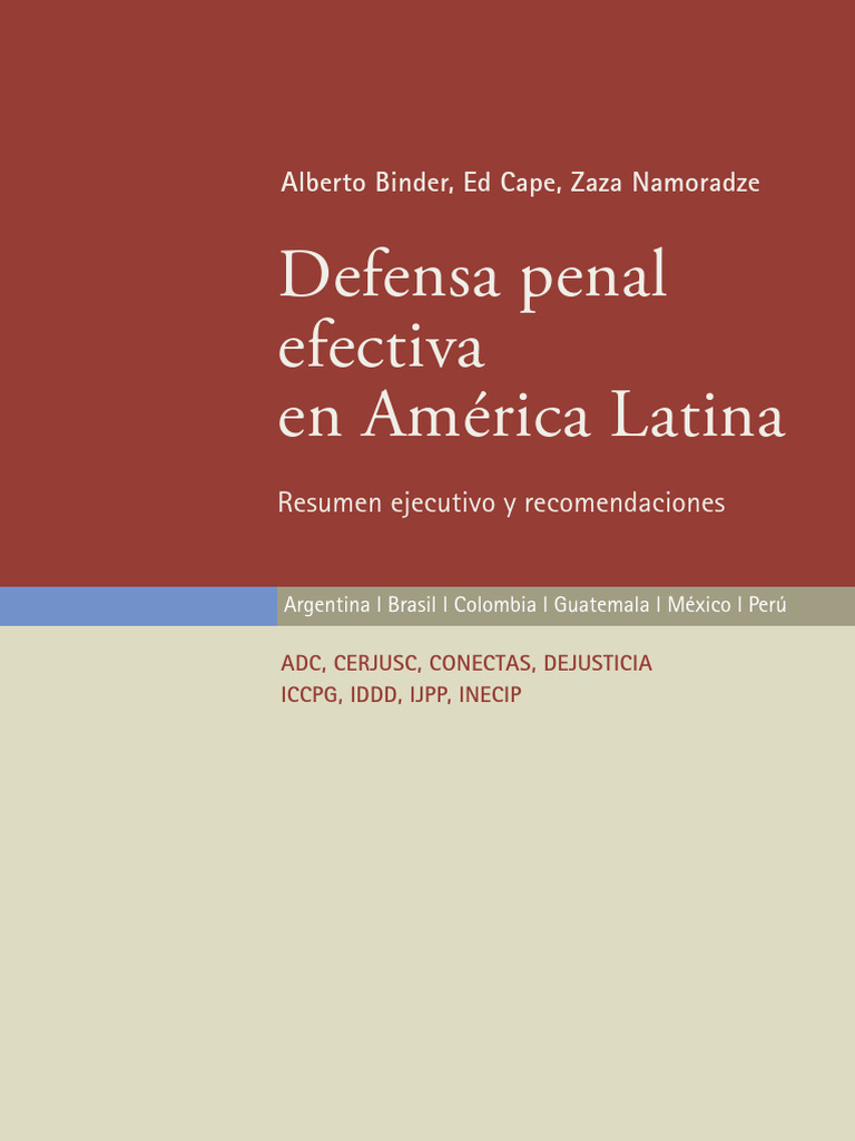 DEFENSA PENAL EFECTIVA EN AMERICA LATINA Alberto Binder Ed Cape Zaza ...