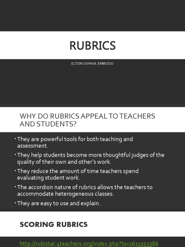 Chapter 2 Rubrics-1 | PDF | Rubric (Academic) | Cognitive Science