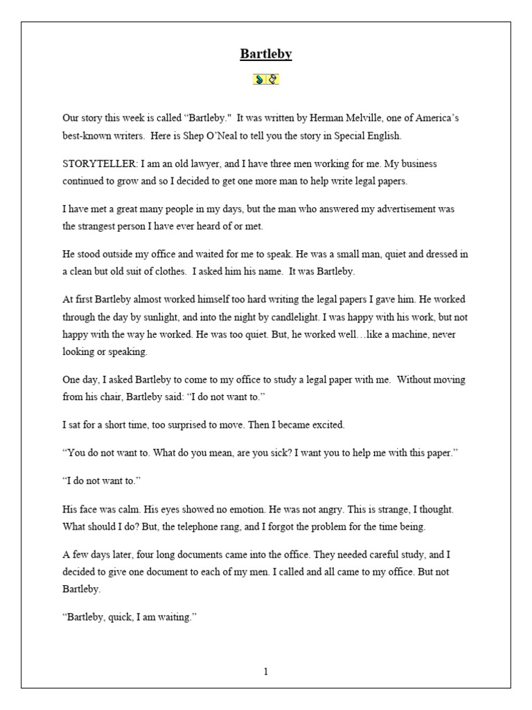 Bartleby Pdf Bartleby The Scrivener