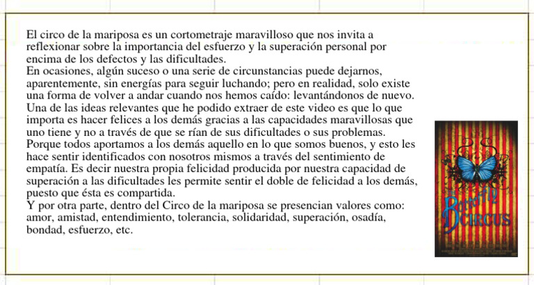 Reflexion de La Mariposa | PDF