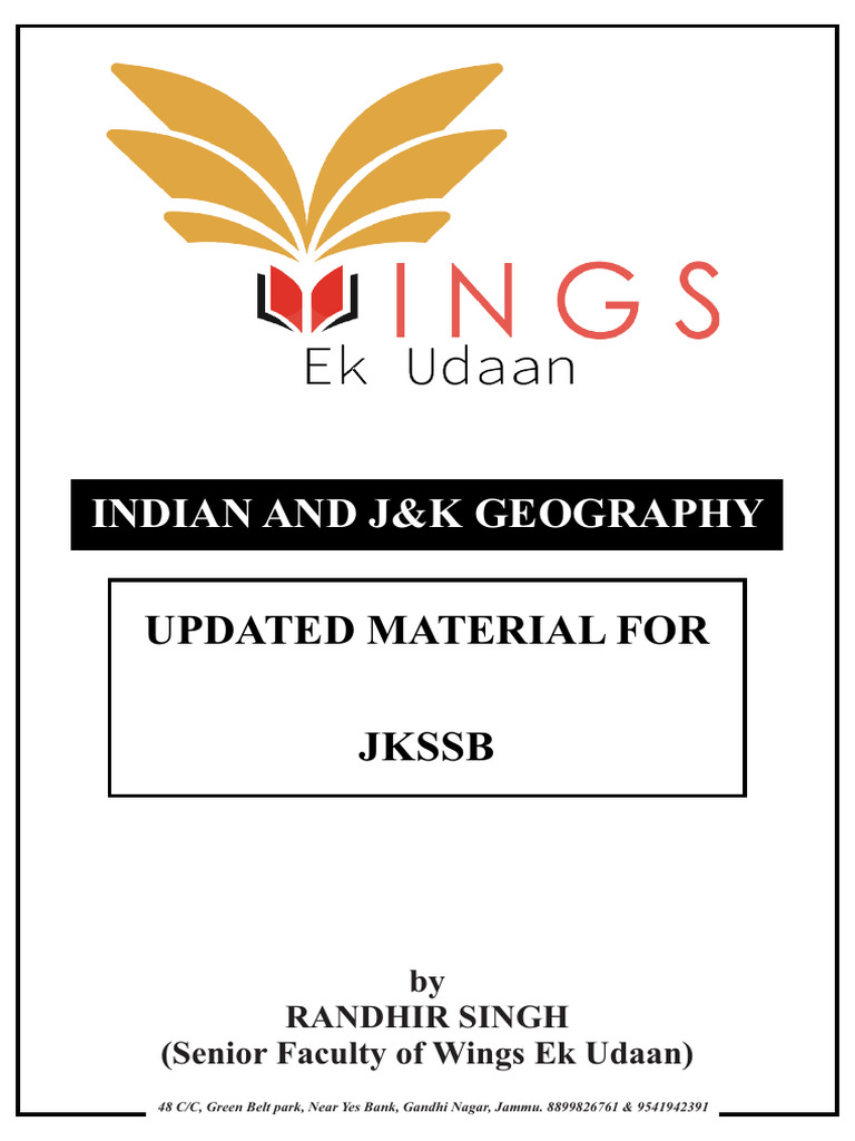 Indian and j&k Geography Updated Material for Jkssb Vlw Final | PDF