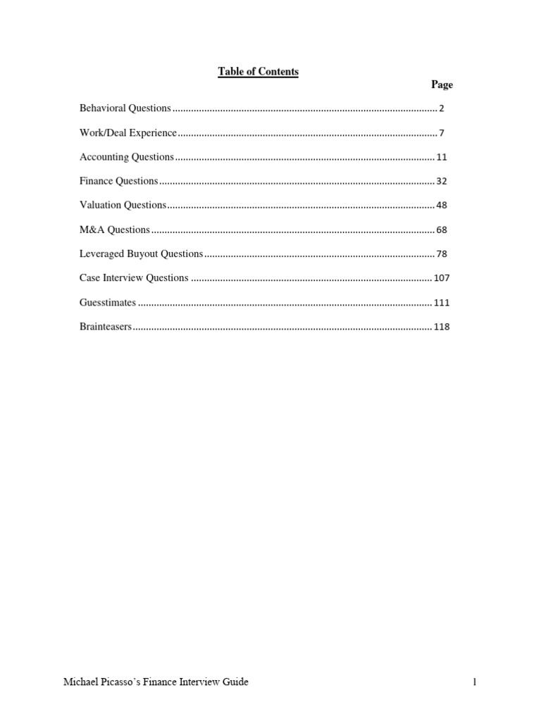 Comprehensive PE Interview Guide | PDF