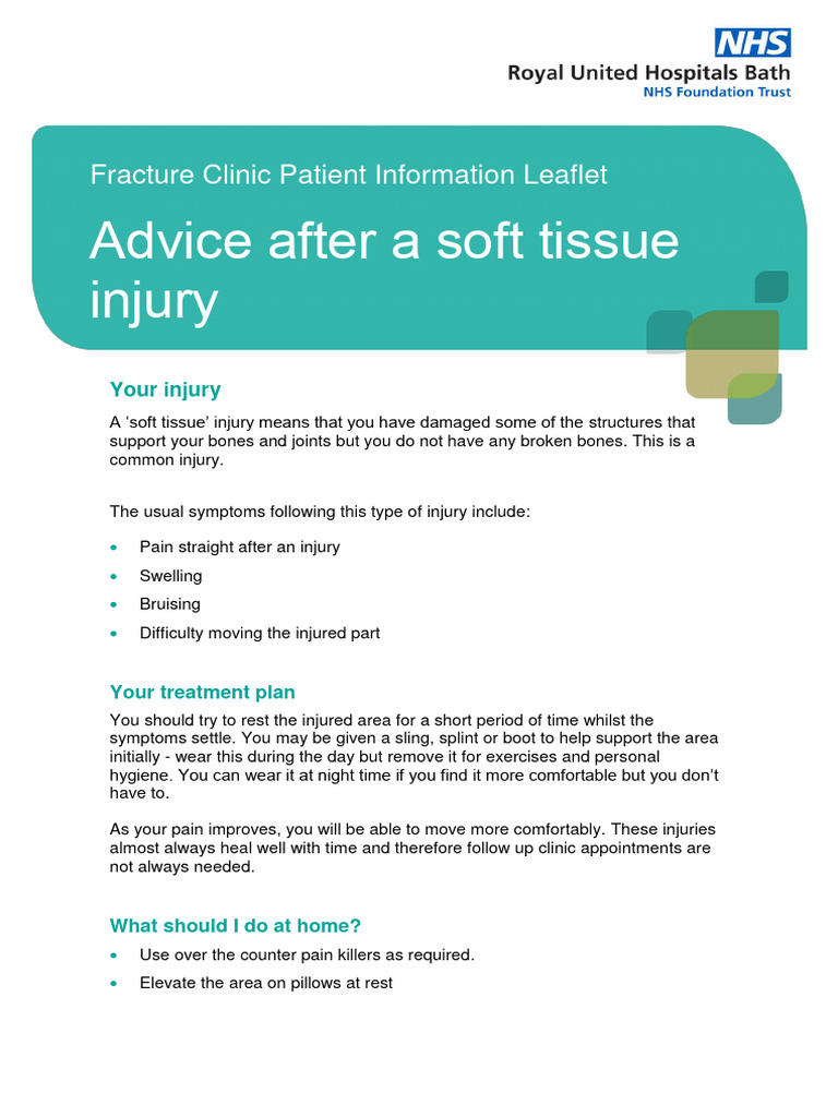 ORT052 Advice After A Soft Tissue Injury | PDF | Injury | Surgical ...