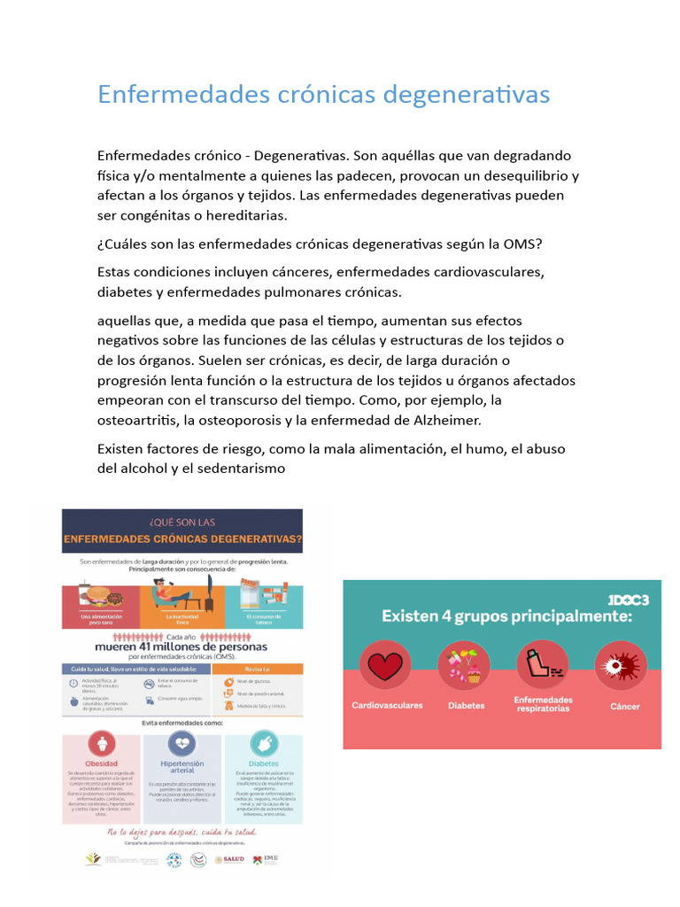 Enfermedades Crónicas Degenerativas | PDF