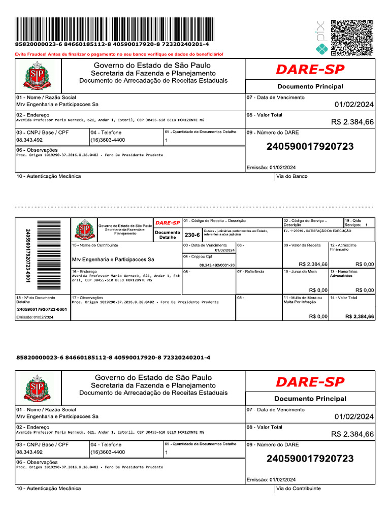 Guia Custas Finais - Dare | PDF