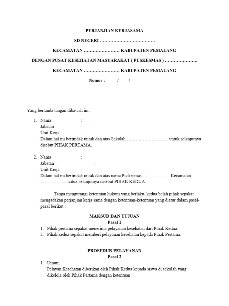 Perjanjian Kerjasama Mou | PDF