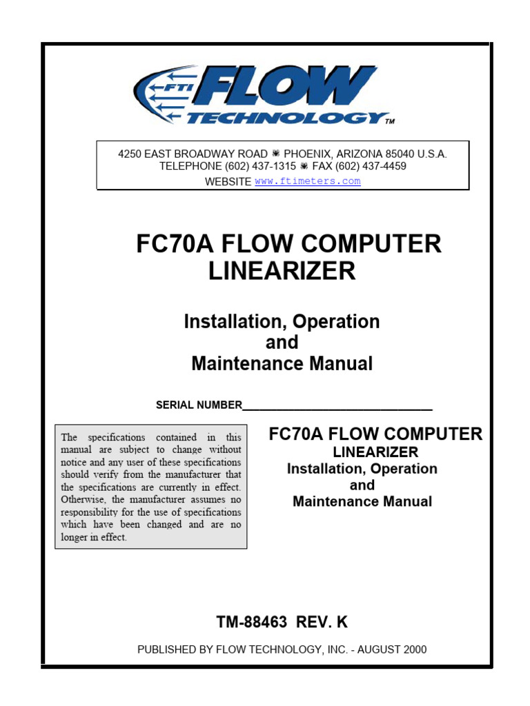 TM - fc70l 2 | PDF | Menu (Computing) | Flow Measurement