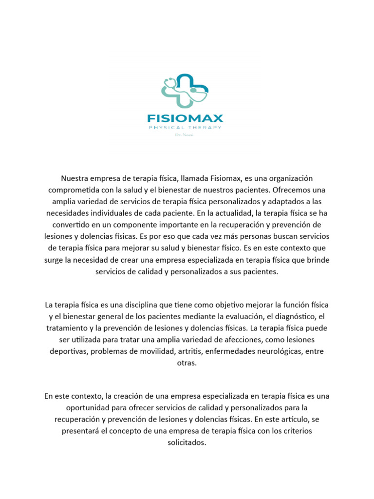 FISIOMAX | PDF | Terapia física | Medicina