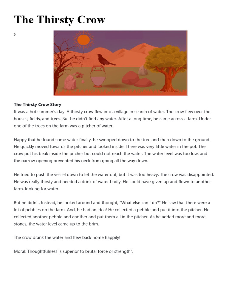 The Thirsty Crow - THE BOY WHO CRIED WOLF | PDF