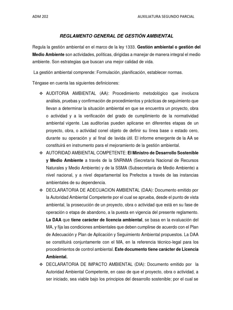 Reglamento de Gestión Ambiental 2023 | PDF | Evaluación de impacto ambiental | Residuos