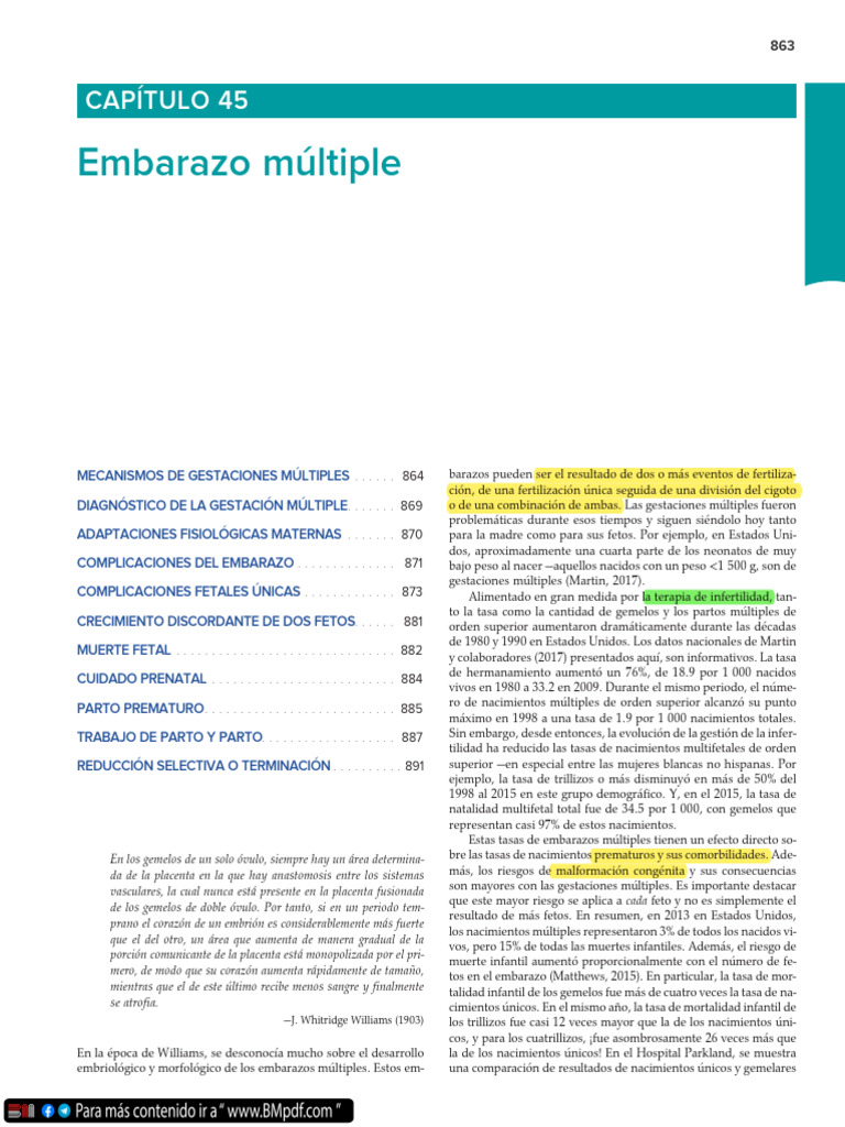 Williams Obstetricia 25-881-916 | PDF | Gemelo | El embarazo
