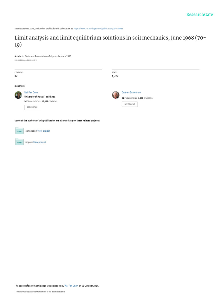 Limit Analysis and Limit Equilibrium Solutions in | PDF | Friction | Stress (Mechanics)