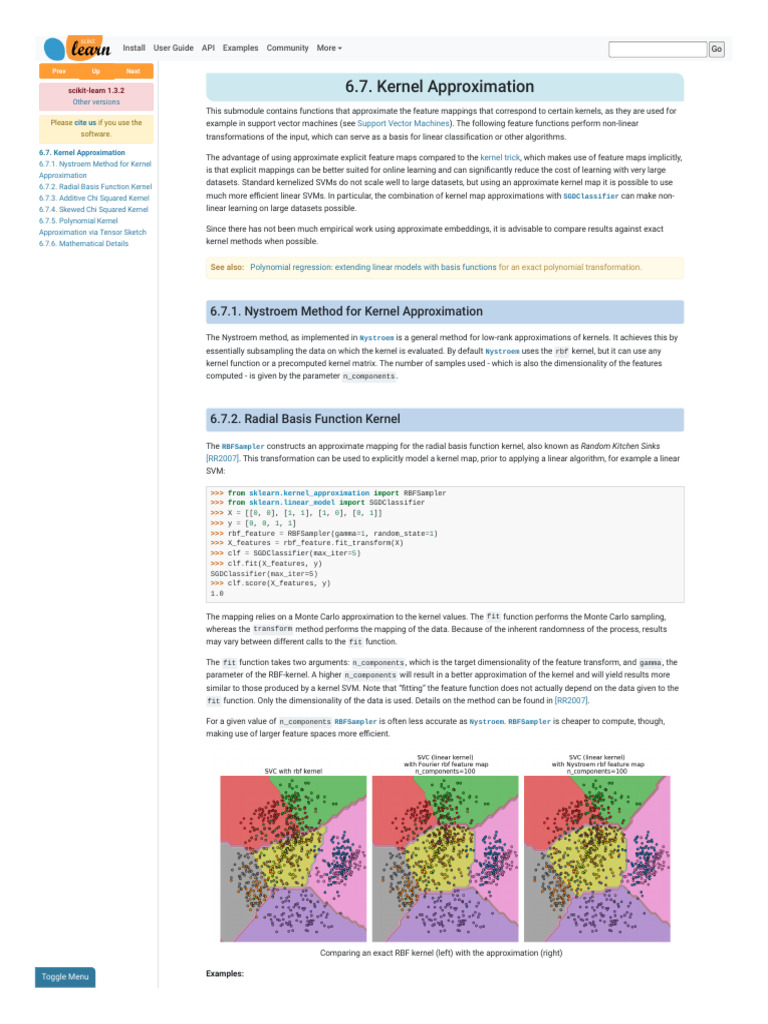 Scikit Learn Org Stable Modules Kernel - Approximation HTML | PDF