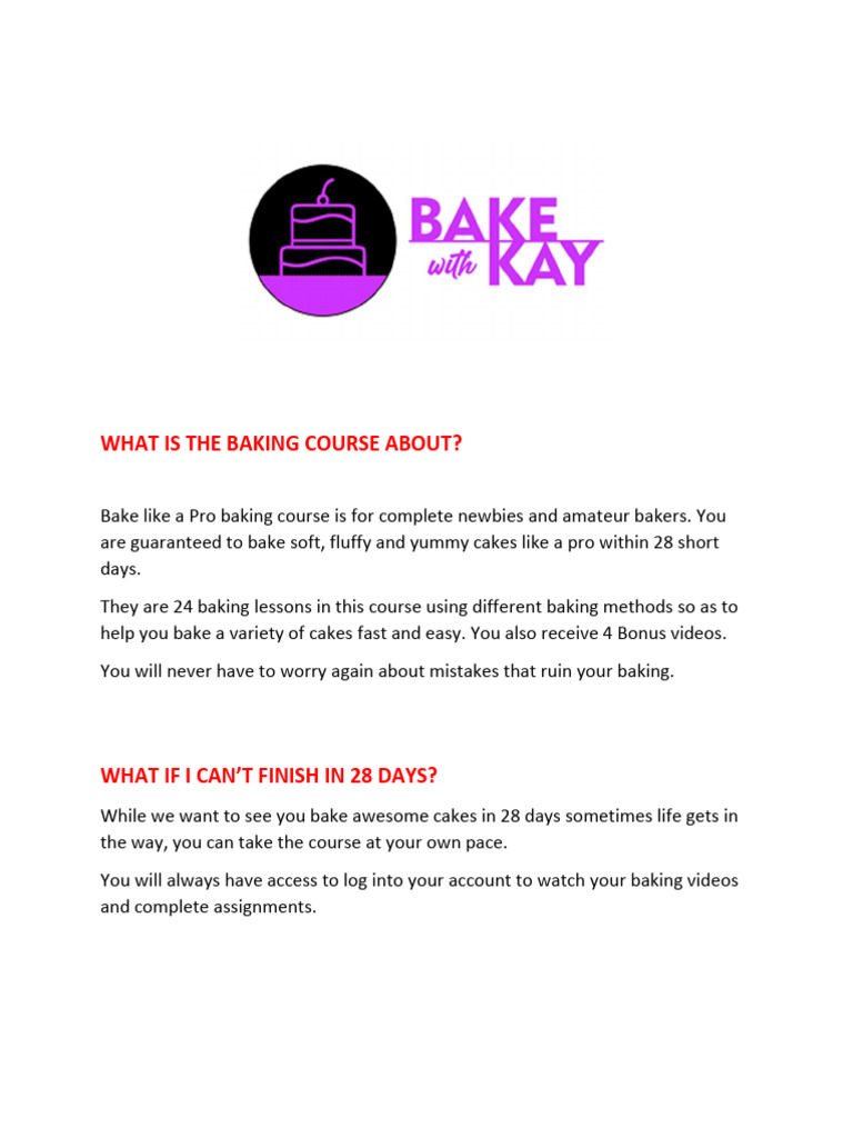Bake Like A Pro FAQ | PDF