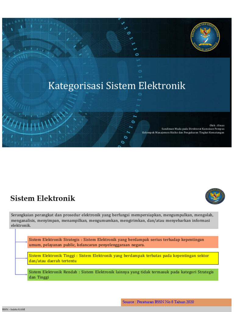 Kategorisasi Sistem ELektronik Indeks KAMI | PDF