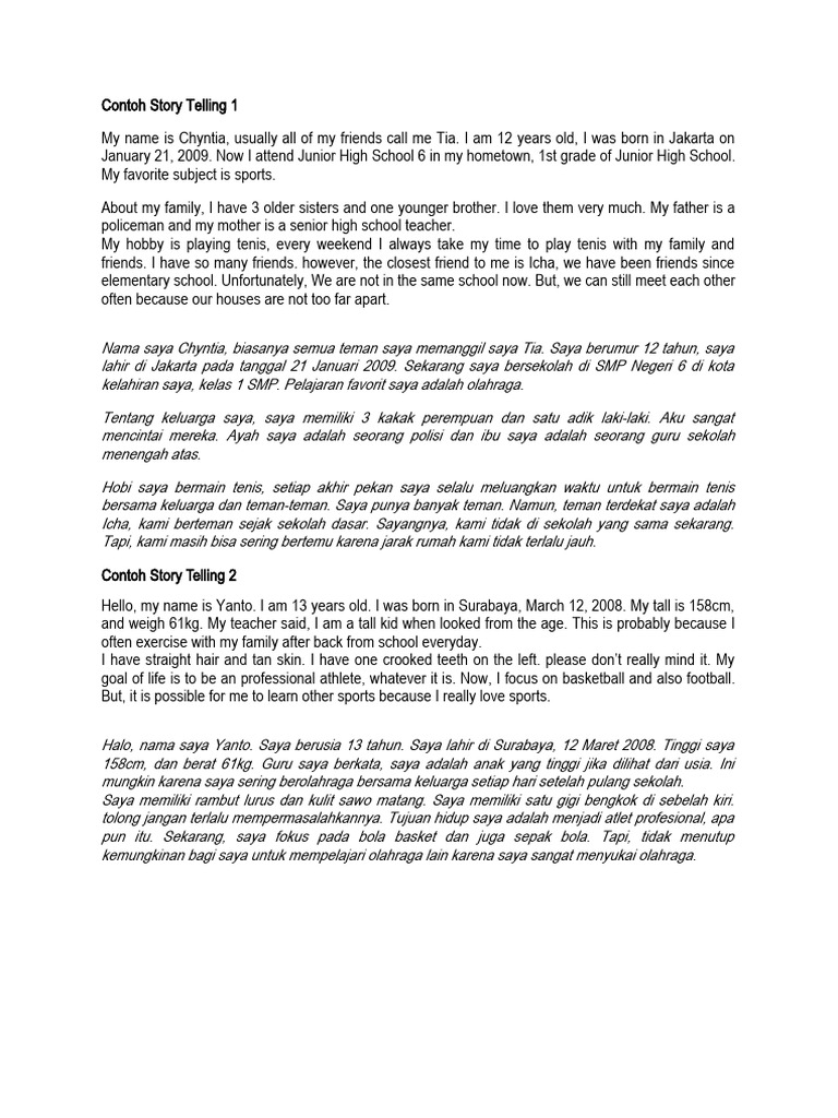 Contoh Story Telling 1 | PDF