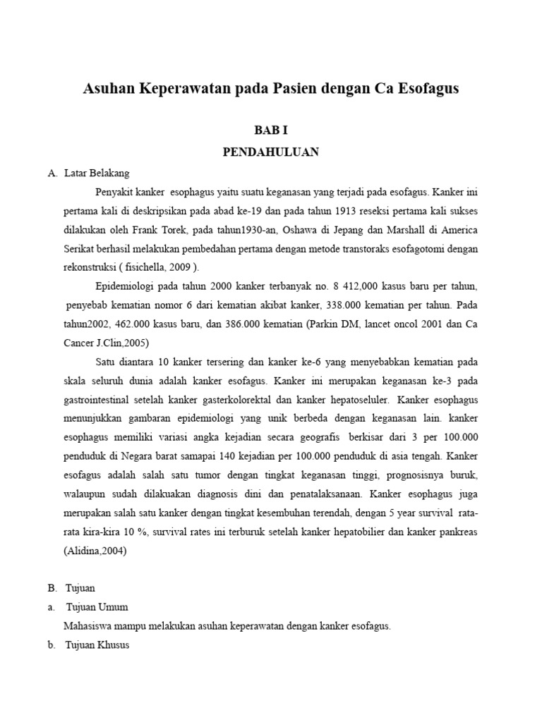 Askep Kanker Esofagus 4 PDF Free | PDF