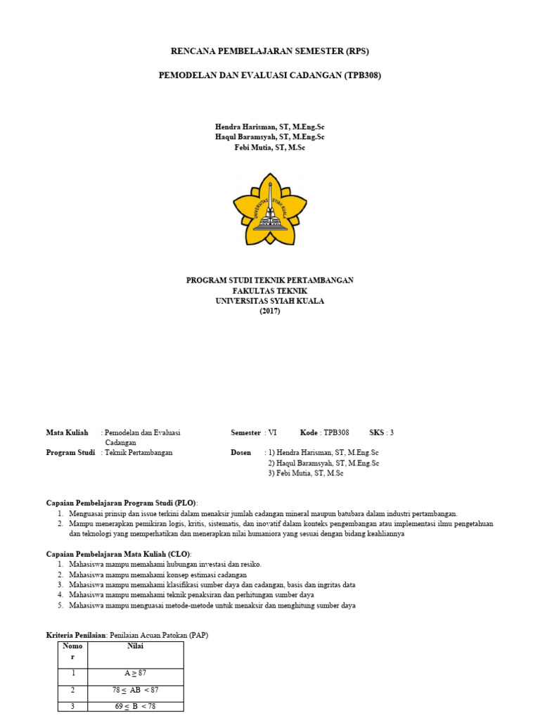 Pemodelan & Evaluasi Cadangan TPB308 | PDF | Karier & Perkembangan ...